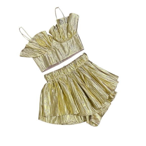 the dolls house | Dresses | Gold Metallic Twopiece Set | Poshmark